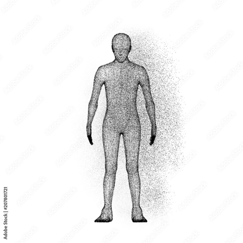 Human model isolated on white background in technology concept ...