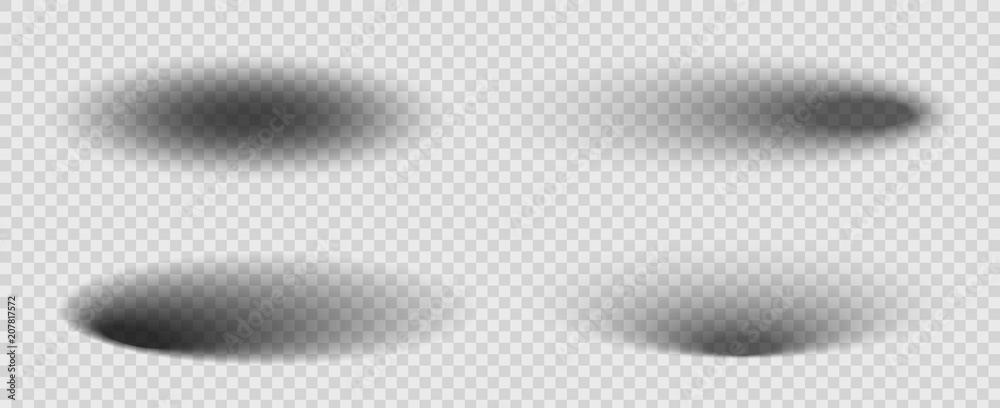 Creative vector illustration of round, oval shadow with soft edges set ...