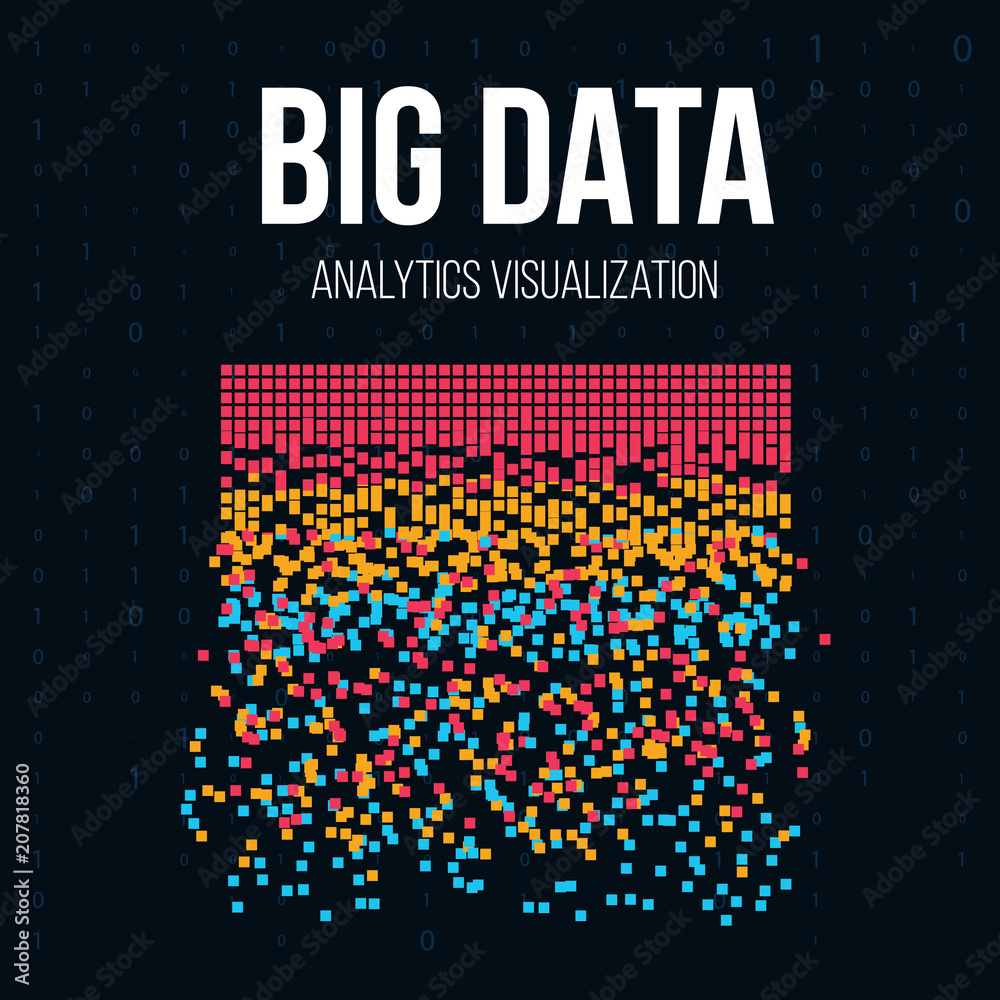 Creative vector illustration of BIG DATA analysis of Information ...