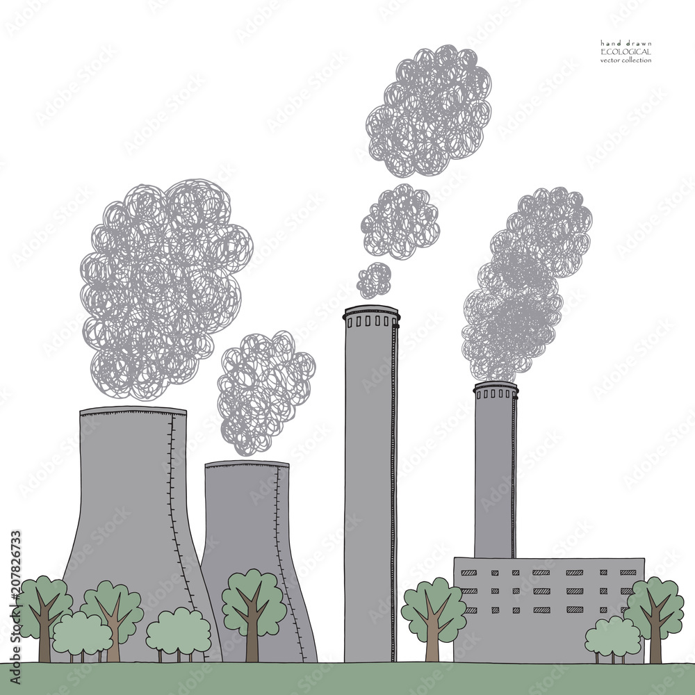 Factory Pollution Drawing
