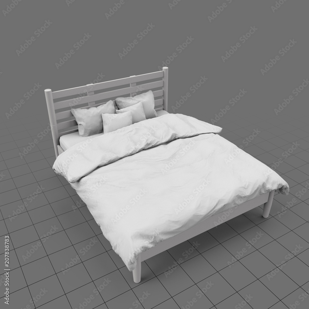 Modern bed Stock 3D asset | Adobe Stock