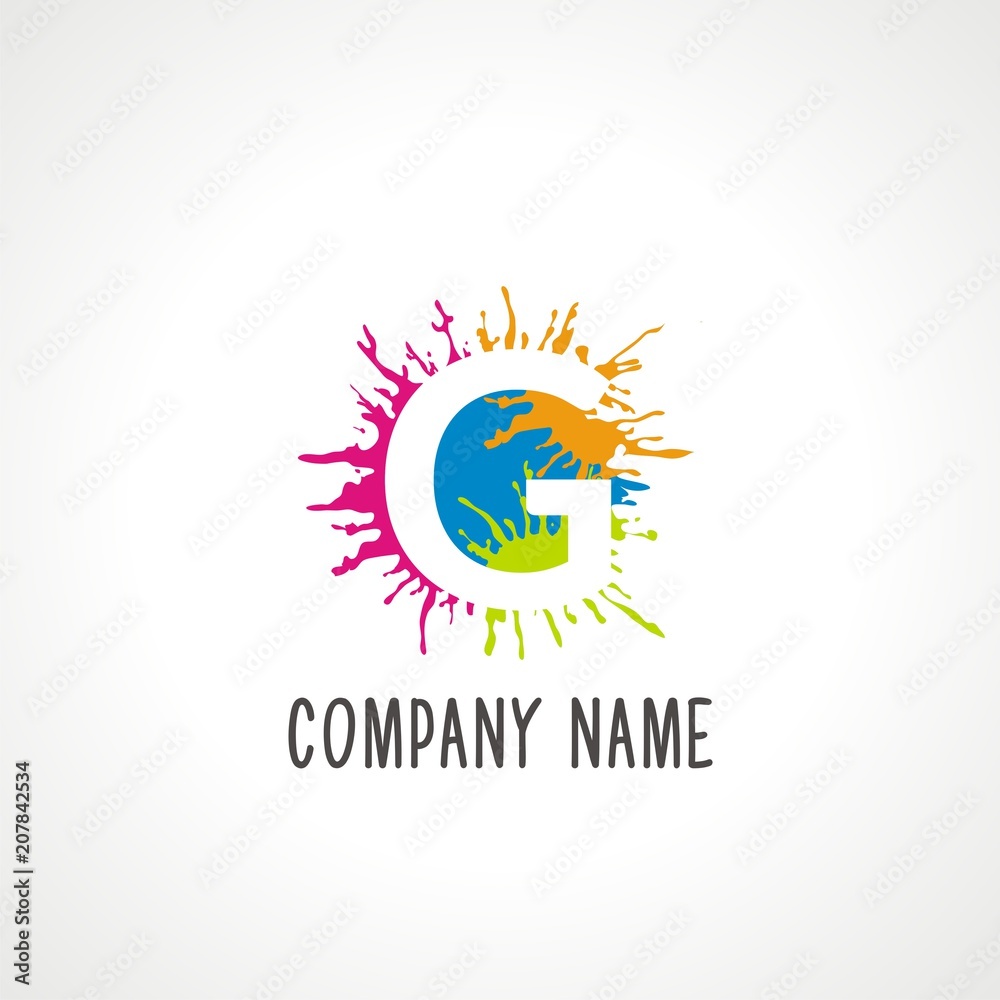 Letter G Splash Color / letter G logo concept Stock Vector | Adobe Stock
