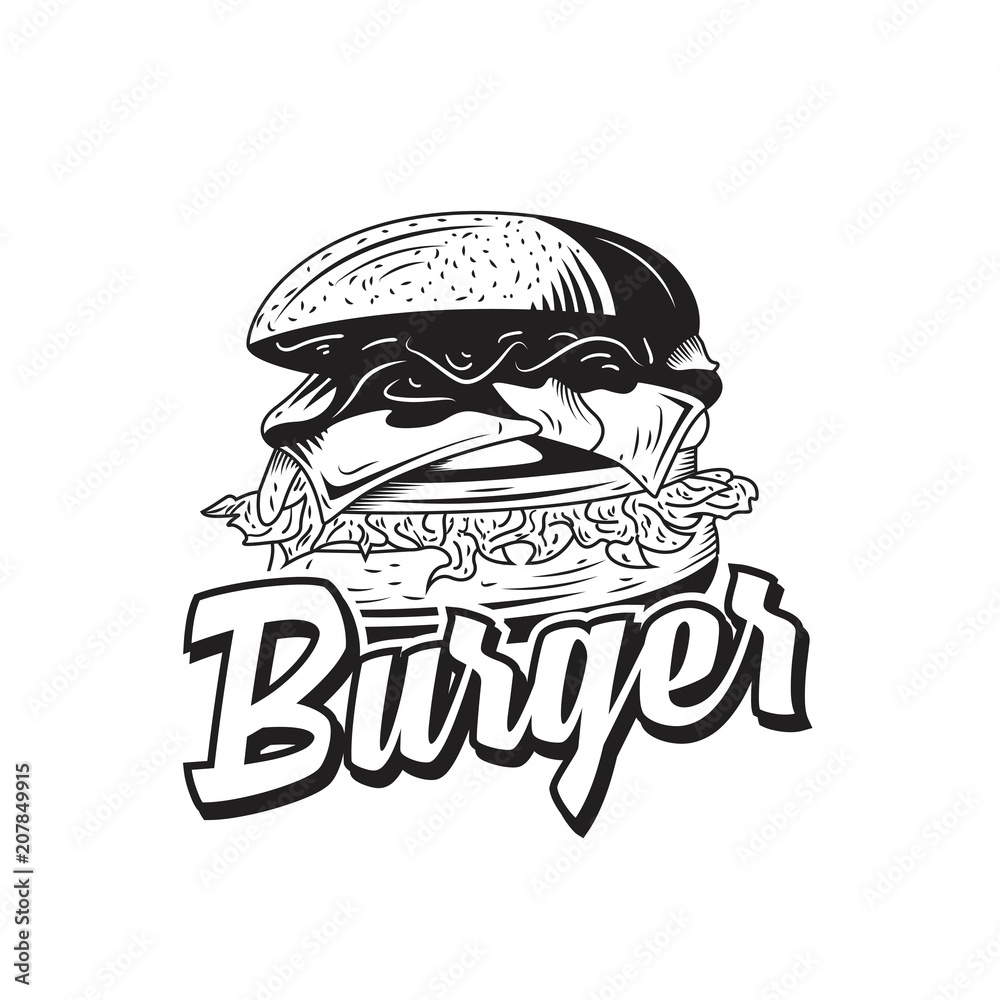 Burger logo emblem badges Stock Vector | Adobe Stock