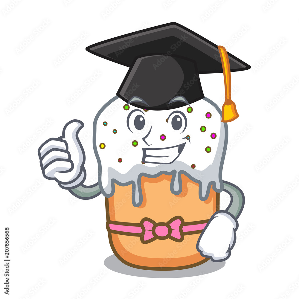 Graduation easter cake character cartoon Stock Vector | Adobe Stock