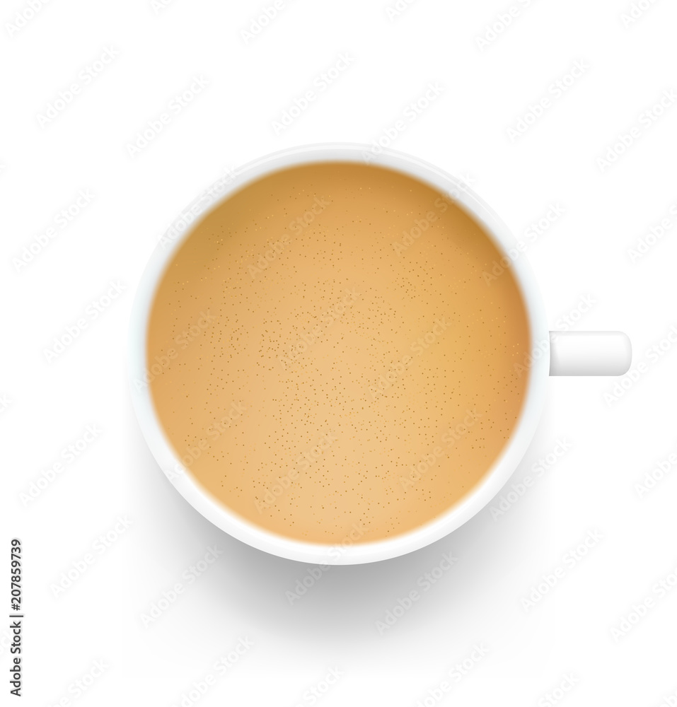 Realistic coffee cup. Vector illustration isolated on white background ...