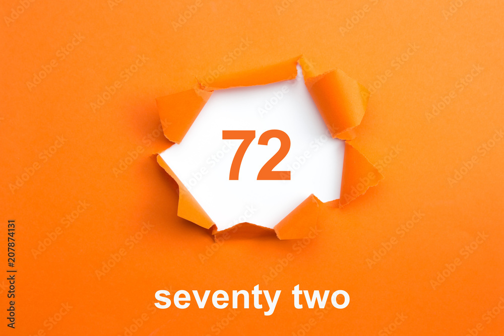 Number 72 - Number written text seventy two Stock Photo | Adobe Stock