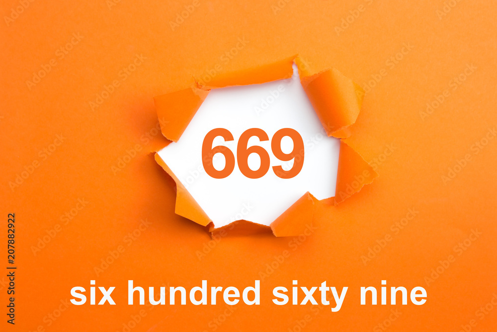 Number 669 - Number written text six hundred sixty nine 素材庫相片 | Adobe Stock