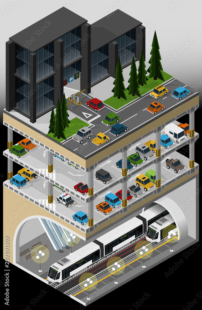 Vector isometric illustration of an element of urban infrastructure ...