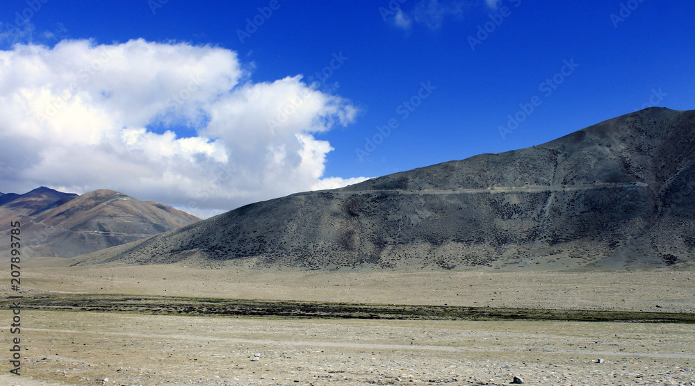 Scenic Himalayan mountain view in North Sikkim, India. On the way to ...