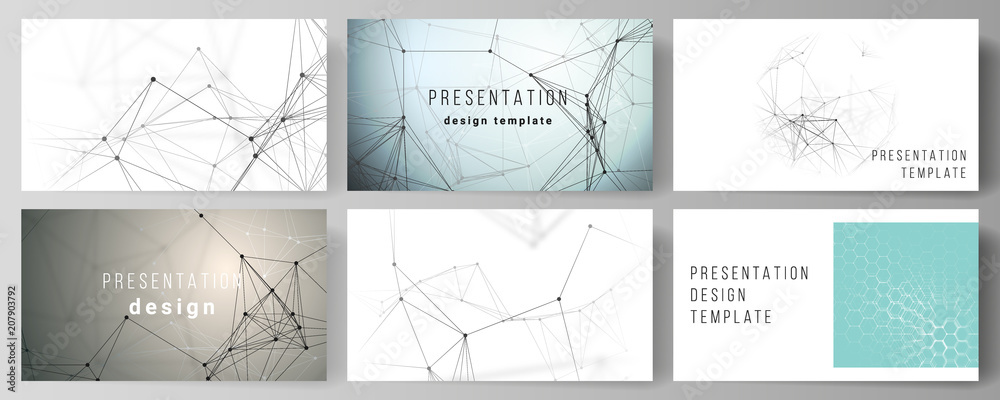 The minimalistic abstract vector layout of the presentation slides ...