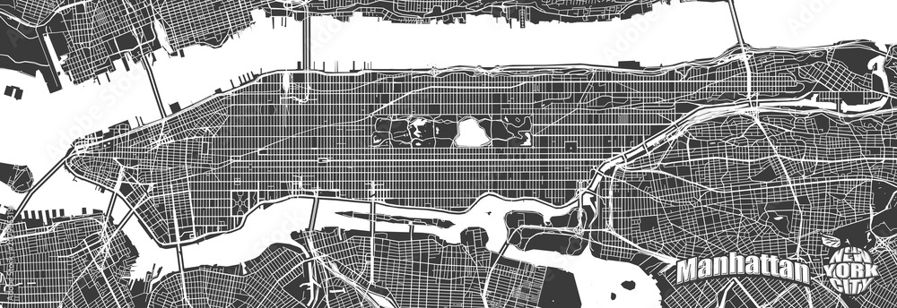 Map of Manhattan with Typography Logo Stock Vector | Adobe Stock