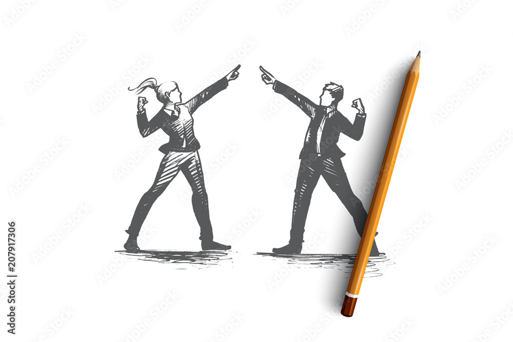 People leader concept. Hand drawn isolated vector. Stock Vector | Adobe ...
