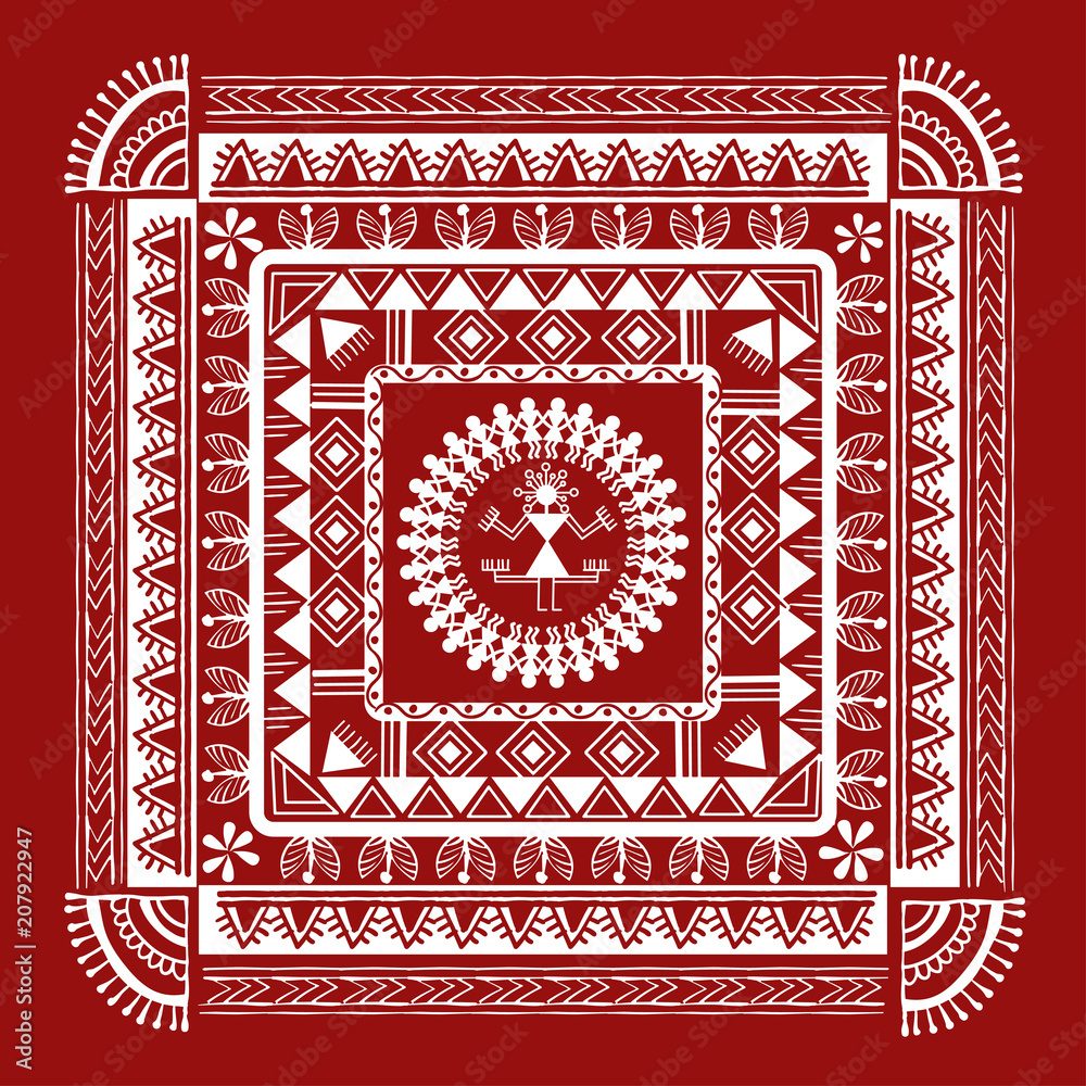 warli tribal art Stock Vector | Adobe Stock
