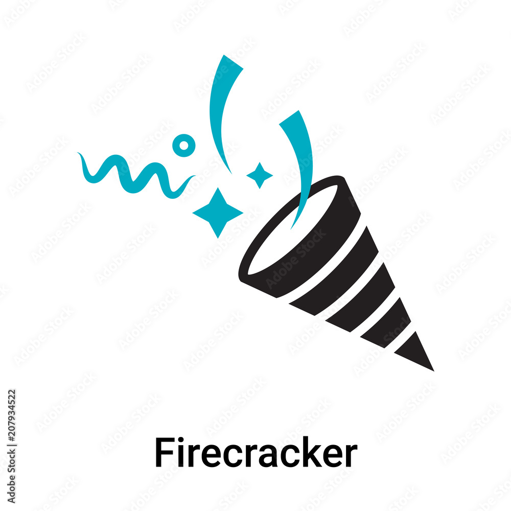 Firecracker icon vector sign and symbol isolated on white background ...