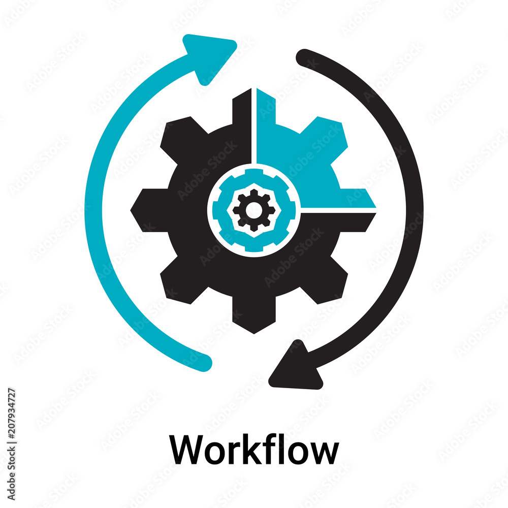 Workflow icon vector sign and symbol isolated on white background ...