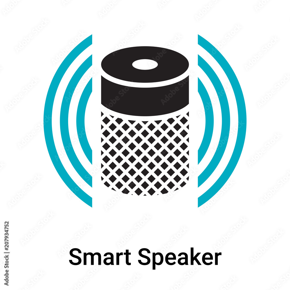 Smart Speaker icon vector sign and symbol isolated on white background ...