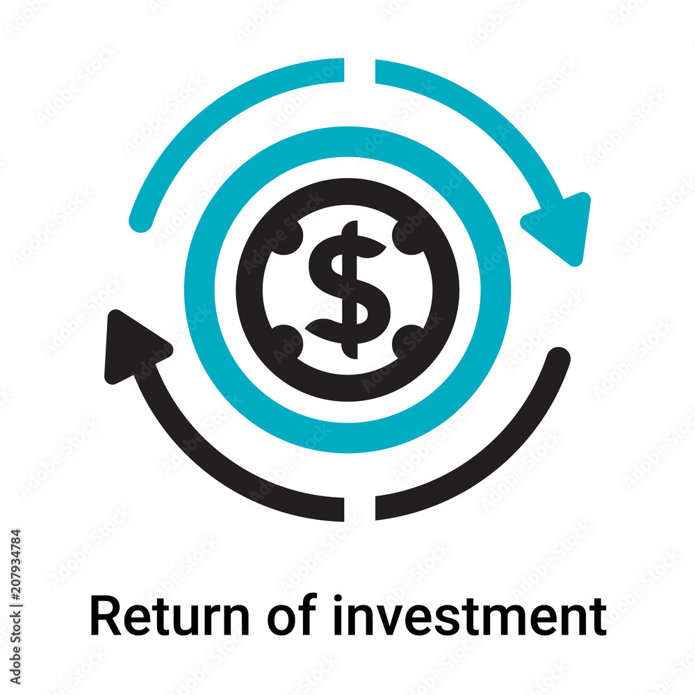 Return of investment icon vector sign and symbol isolated on white ...