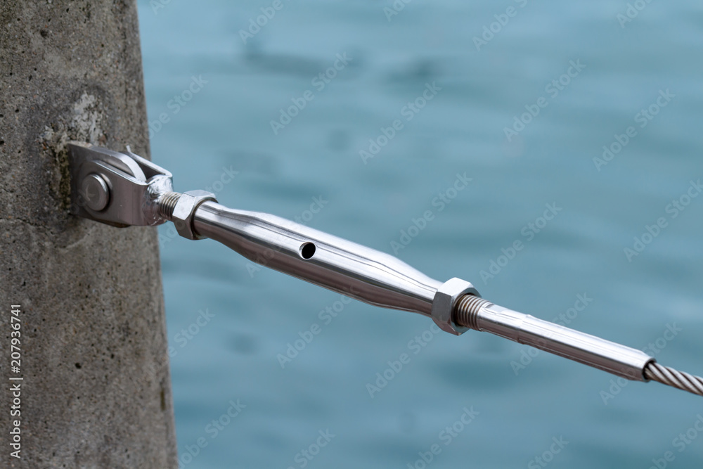 detail of modern steel cable fences, stainless steel cable railing ...