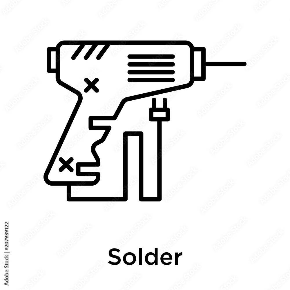 Solder icon vector sign and symbol isolated on white background, Solder ...