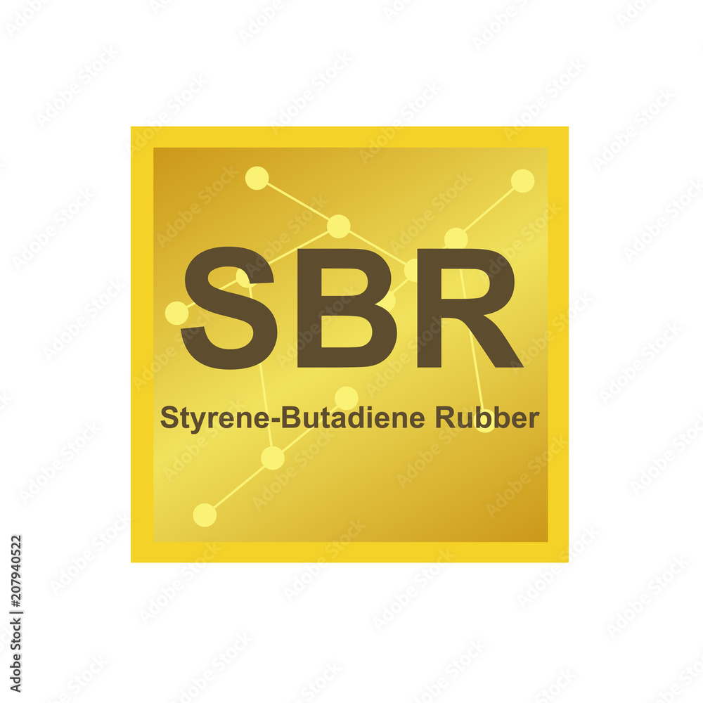 Vector symbol of styrene-butadiene rubber (SBR) polymer on the ...