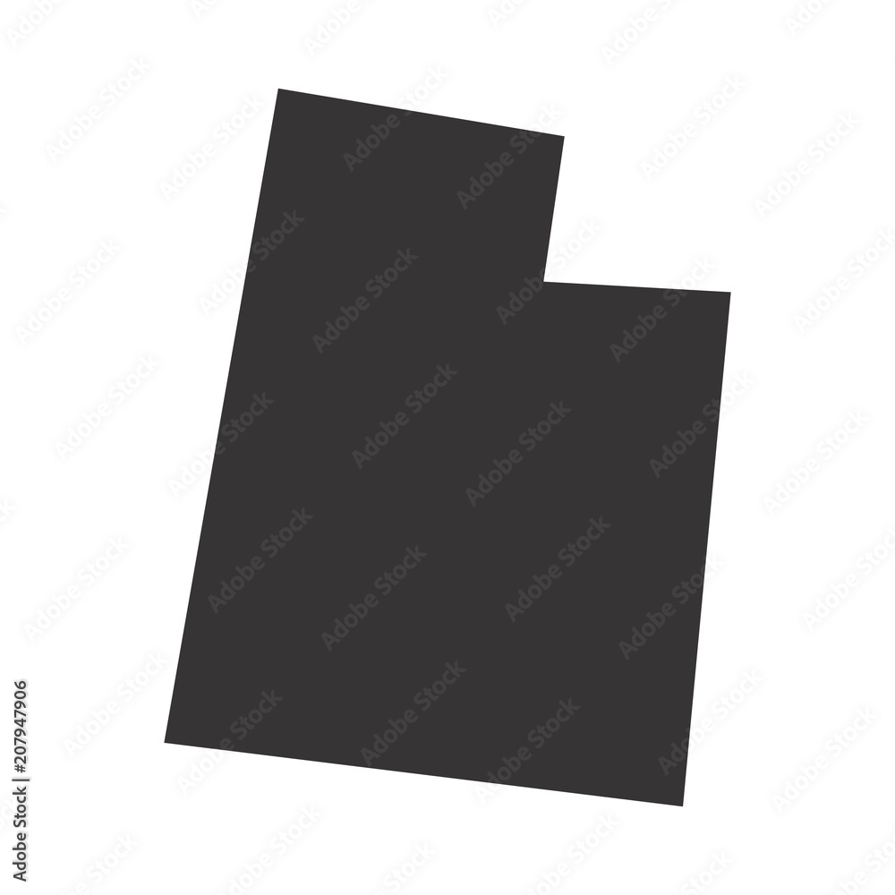 Utah State map of US America. Vector Simple Black Maps. Eps 08. Stock ...