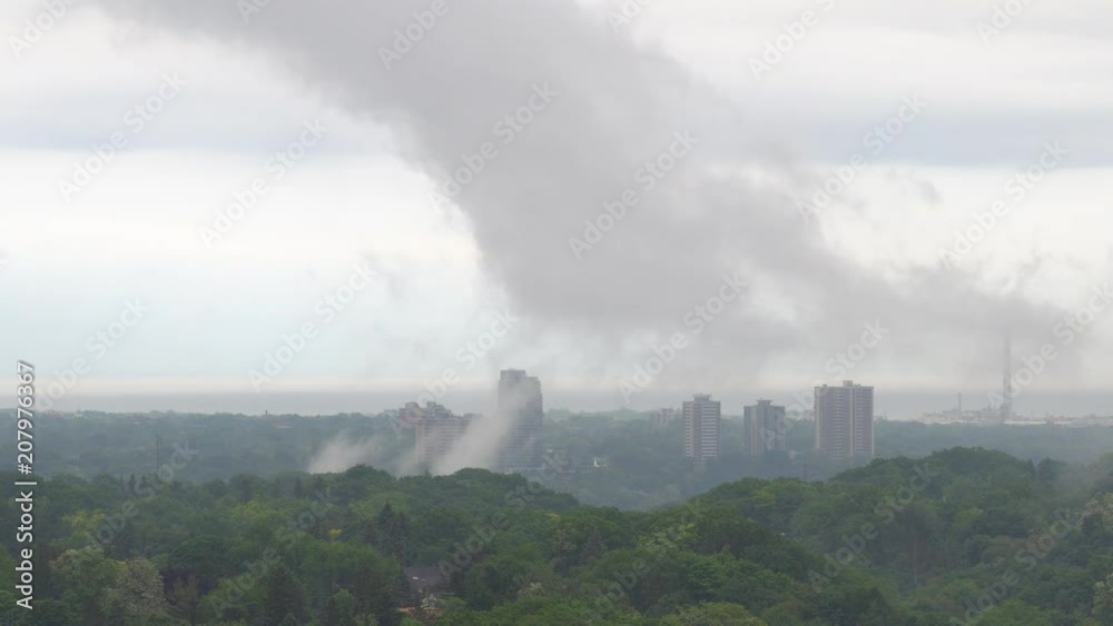 Video Stock Stratus fractus clouds in the sky and scud clouds rising ...