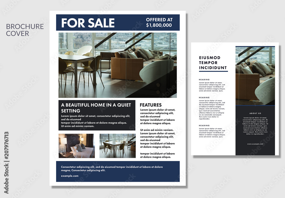 Real Estate Property Flyer Layout Stock Template | Adobe Stock