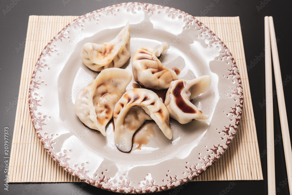 Steamed ravioli are a typical oriental food with many variations Stock ...