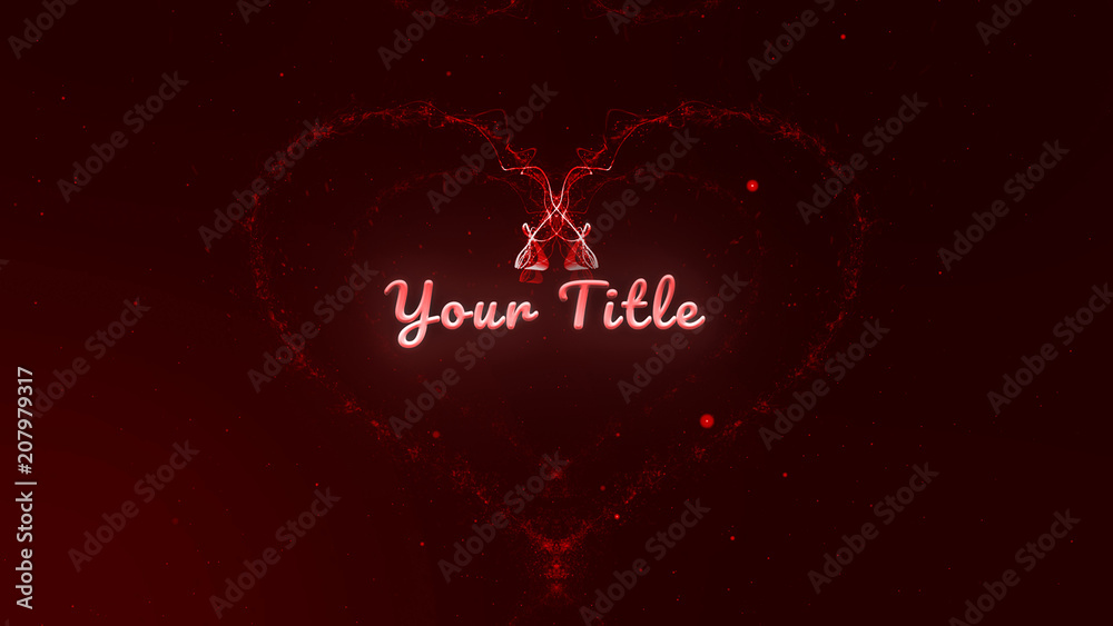 Heart Particles Title Stock Template | Adobe Stock
