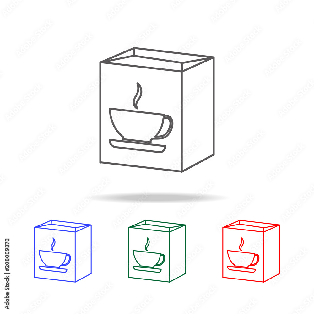 a packet of tea icon. Elements of grocery store in multi colored icons ...