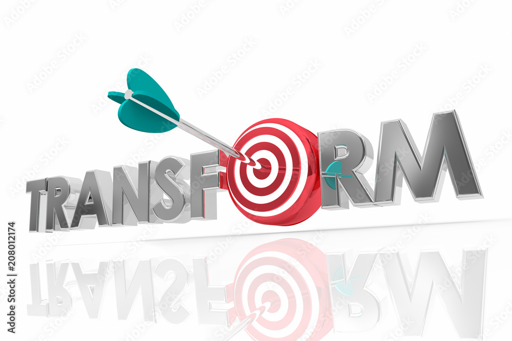 Transform Change Evolve Disrupt Arrow Target Word 3d Render ...