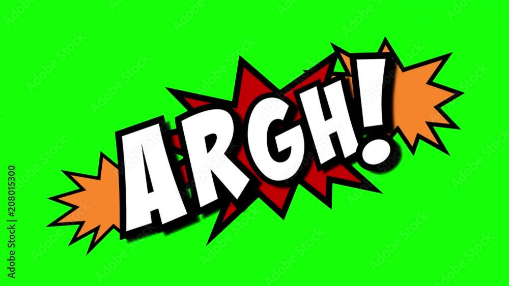 A comic strip speech cartoon animation with an explosion shape. Words ...