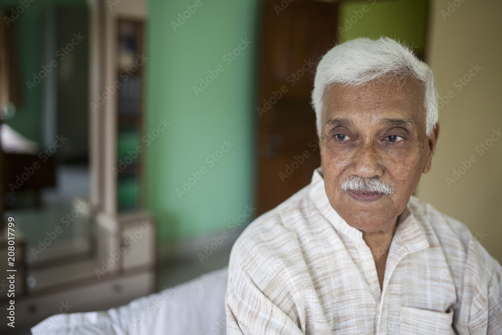 Portrait of an aged man with white hair Stock Photo | Adobe Stock
