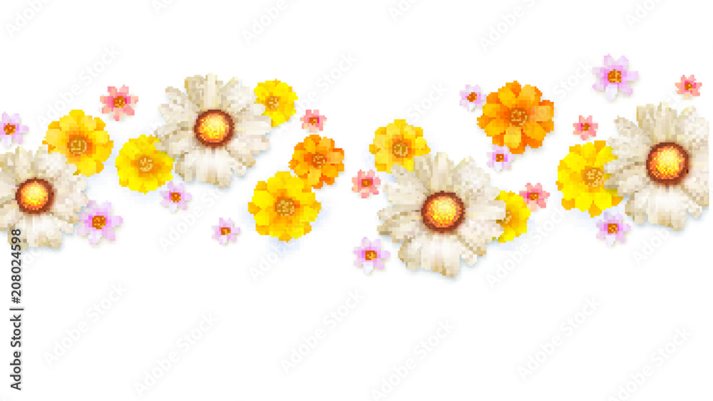 White Daisy Banner Clip Art