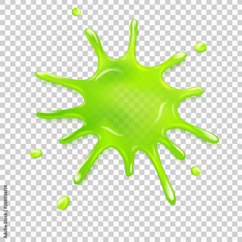 Realistic green slime. Illustration isolated on transparent background ...