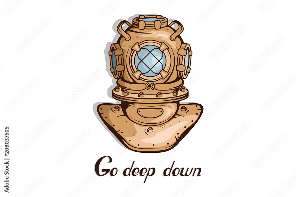 Diving. Scuba diving logo. Diver mask. Scuba-diving helmet. Vector ...