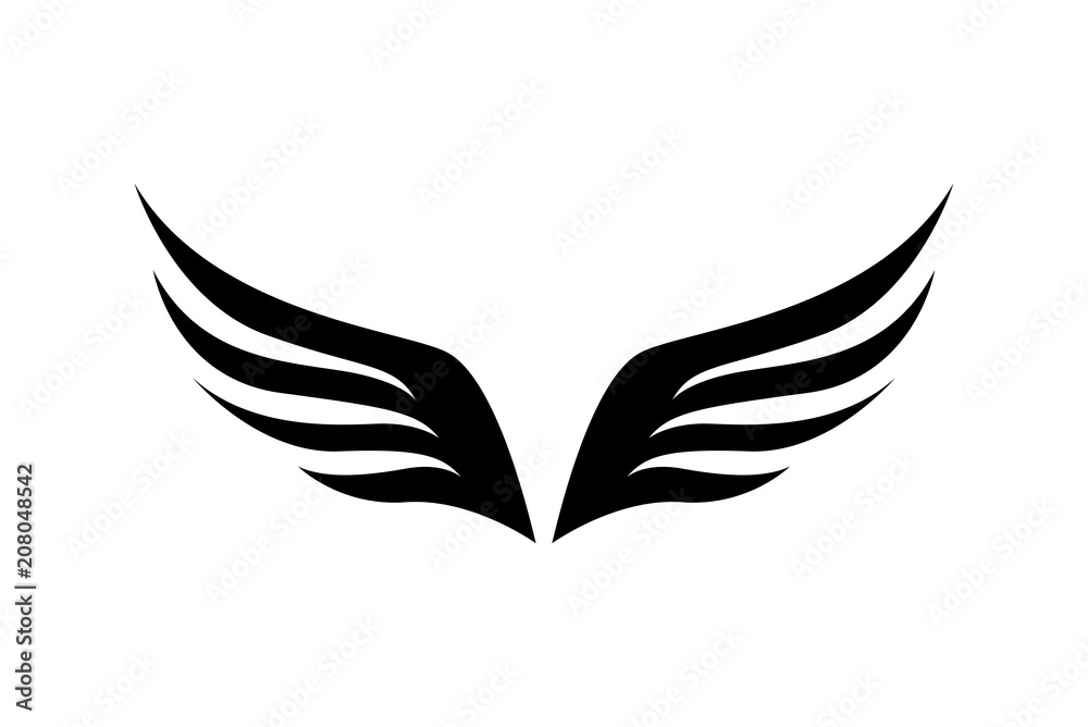 Modern Wings Bird Fly Symbol Vector Logo Angel Sign Stock Vector ...