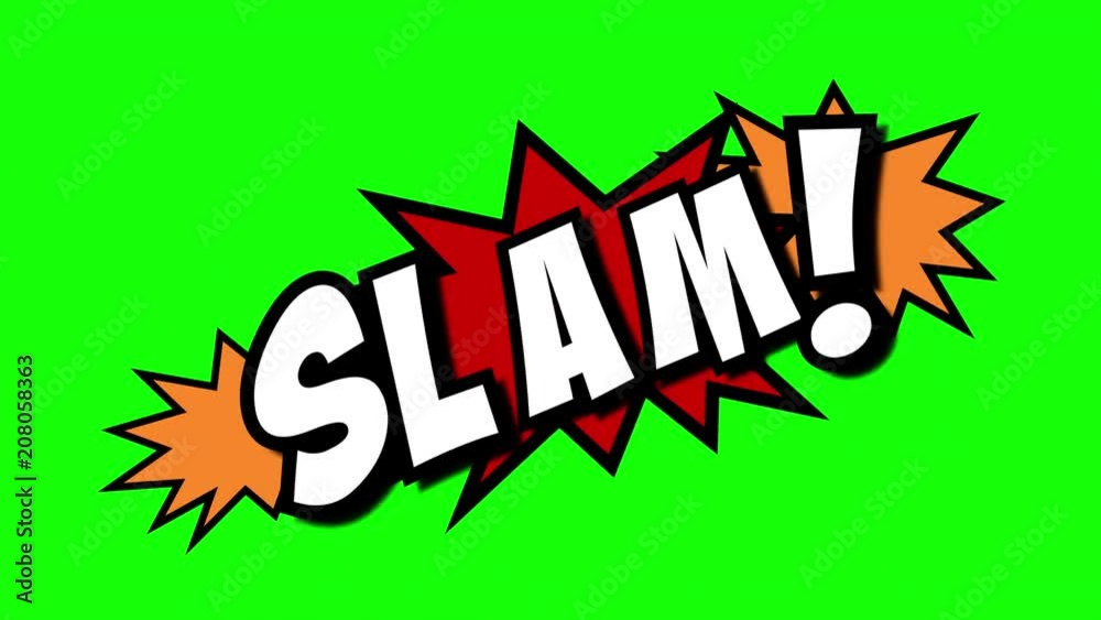 A comic strip speech cartoon animation with an explosion shape. Words ...