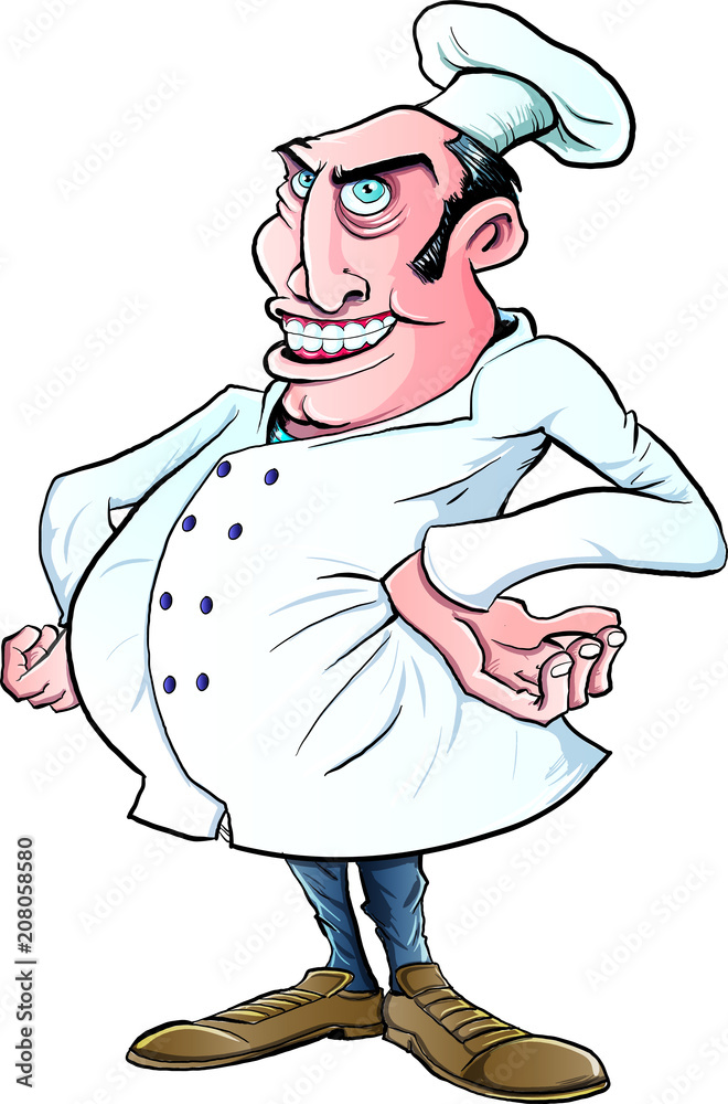 Cartoon chef with an evil grin Stock Vector | Adobe Stock