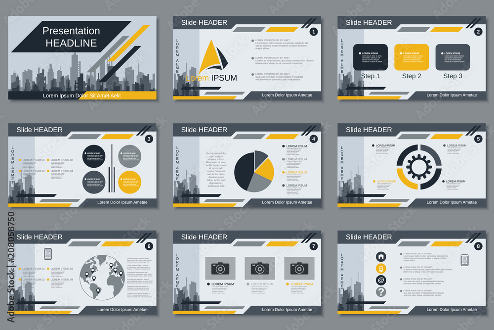 Professional business presentation, slide show vector design template ...