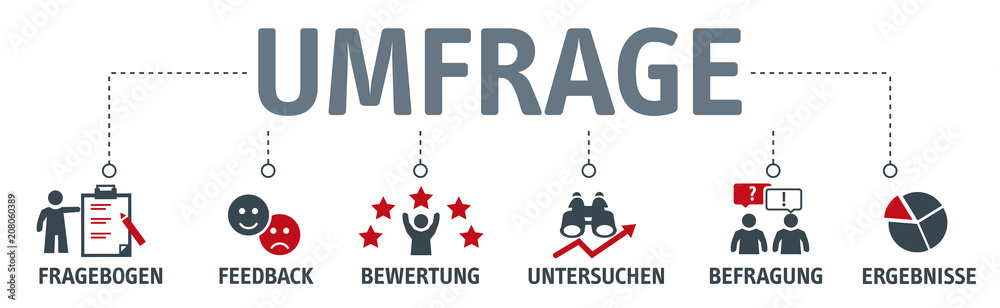 Banner Umfrage Vektor Illustration mit icons Stock-Vektorgrafik | Adobe ...