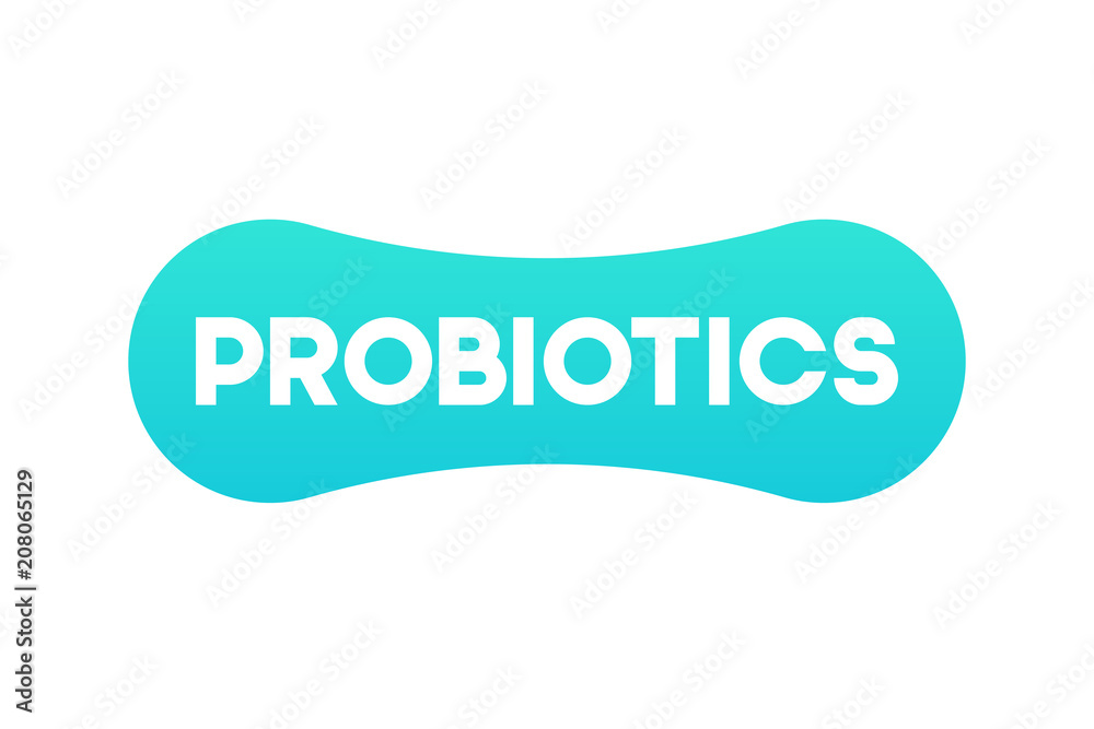 Simple logo template or icon of green probiotics bacteria for nutrition ...