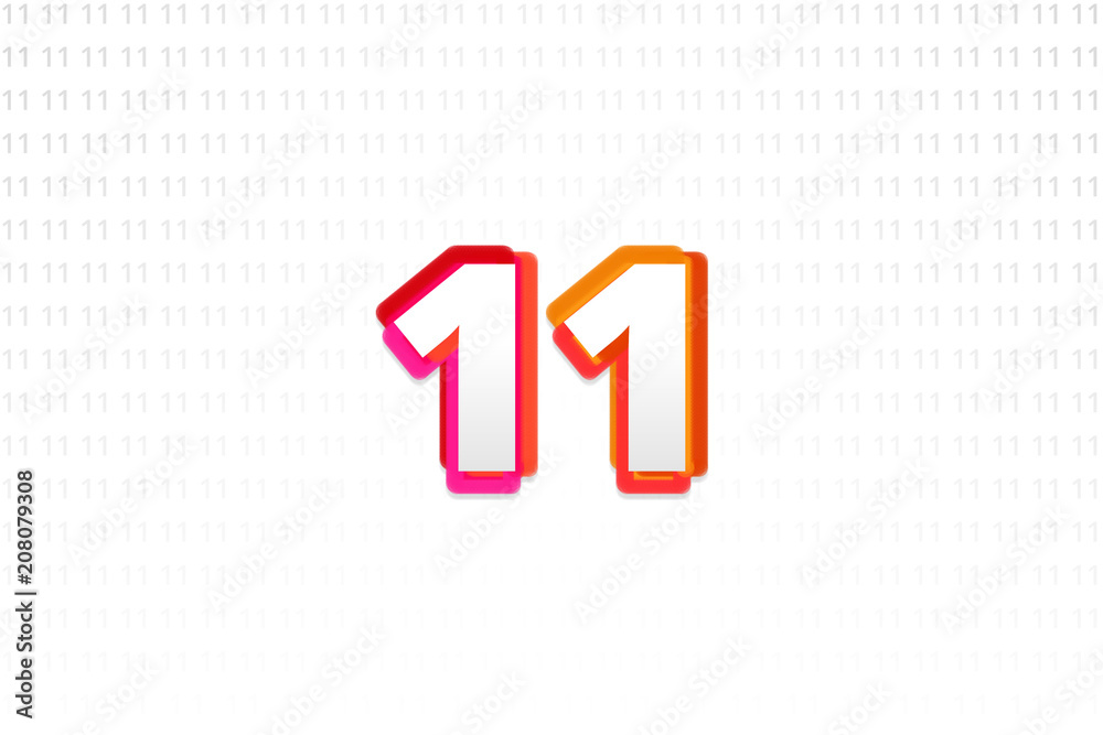 Number 11 on Number 11 background Stock Illustration | Adobe Stock