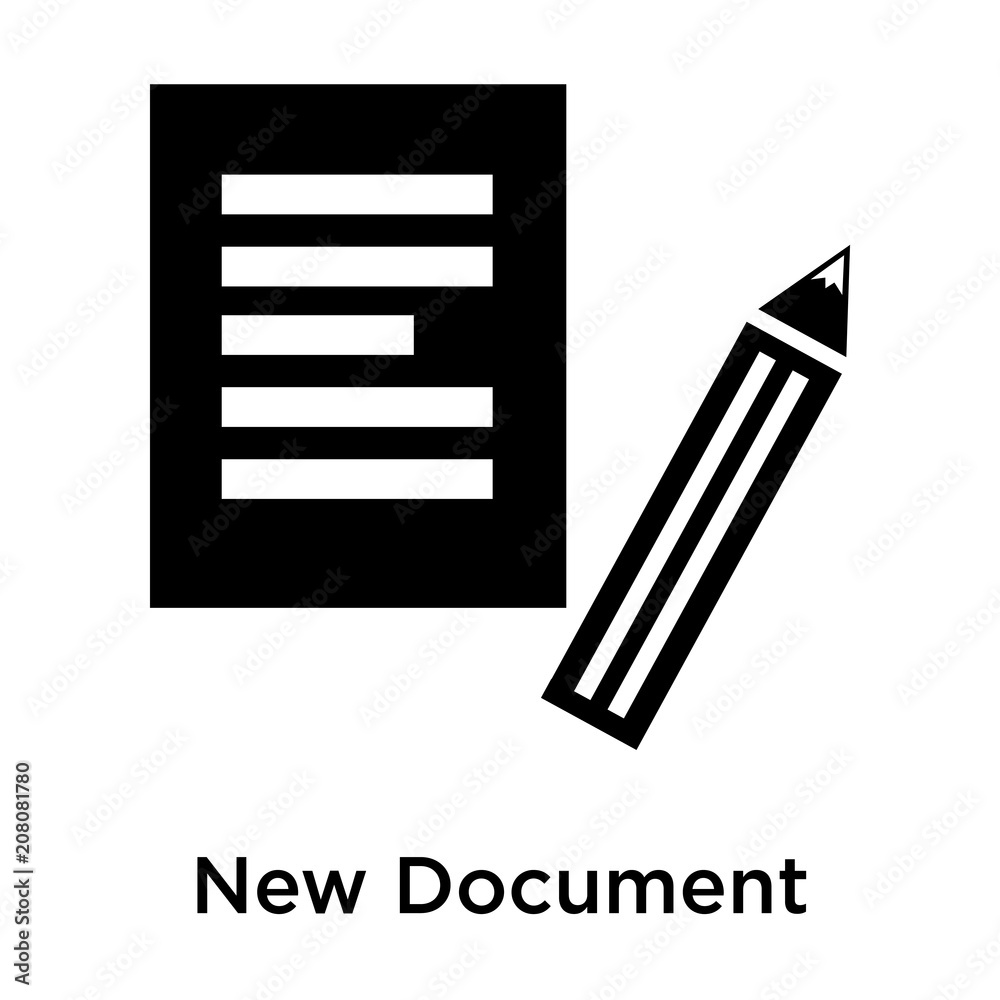 New Document icon vector sign and symbol isolated on white background ...
