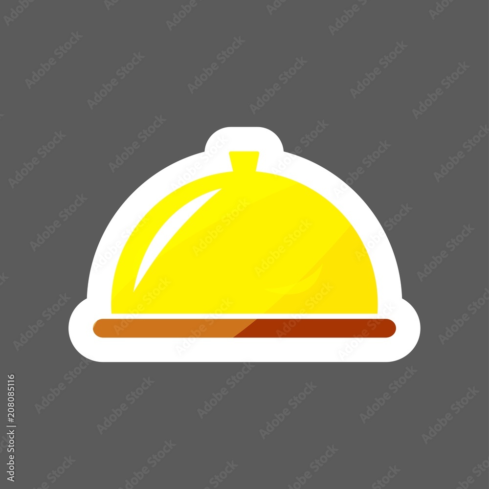 Vector colored sticker icon hot food, restaurant, dining room, cafe ... Vector colored sticker icon hot food, restaurant, dining room, cafe ...