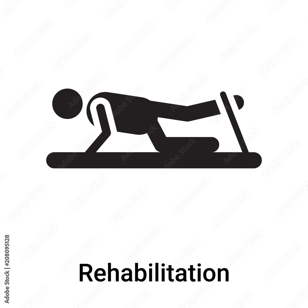 Rehabilitation icon vector sign and symbol isolated on white background ...