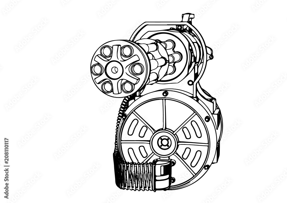 sketch of a military machine gun vector Stock Vector | Adobe Stock