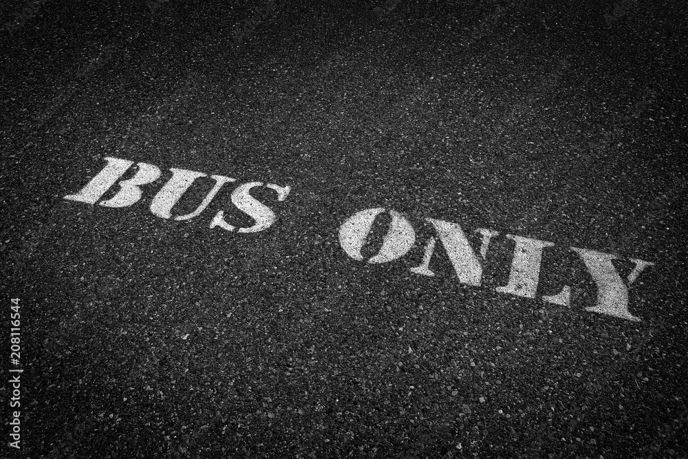 Bus Only Sign Painted on Roadway Asphalt for Direction Stock Photo ...