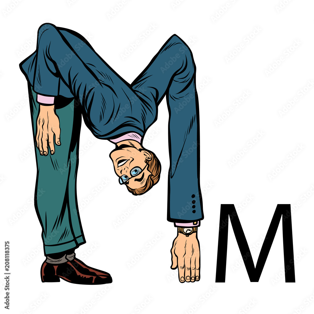 letter M em. Business people silhouette alphabet Stock Vector | Adobe Stock