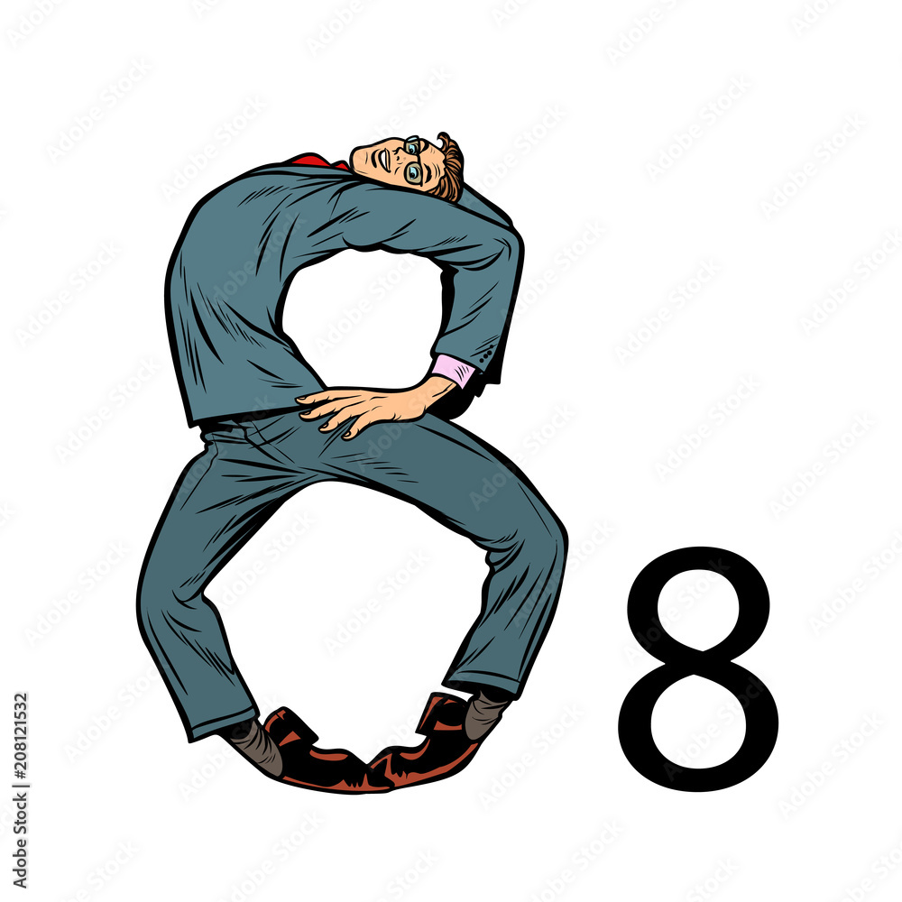 number 8 eight. Business people silhouette alphabet Stock Vector ...
